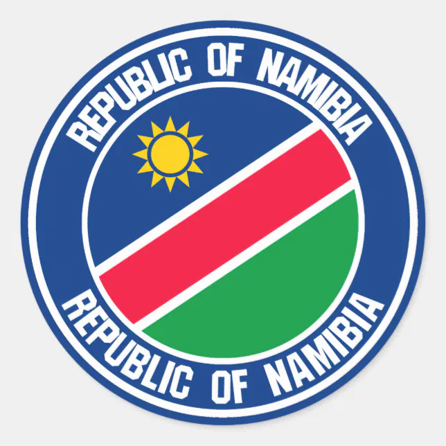 Namibia Round Emblem Classic Round Sticker | Zazzle