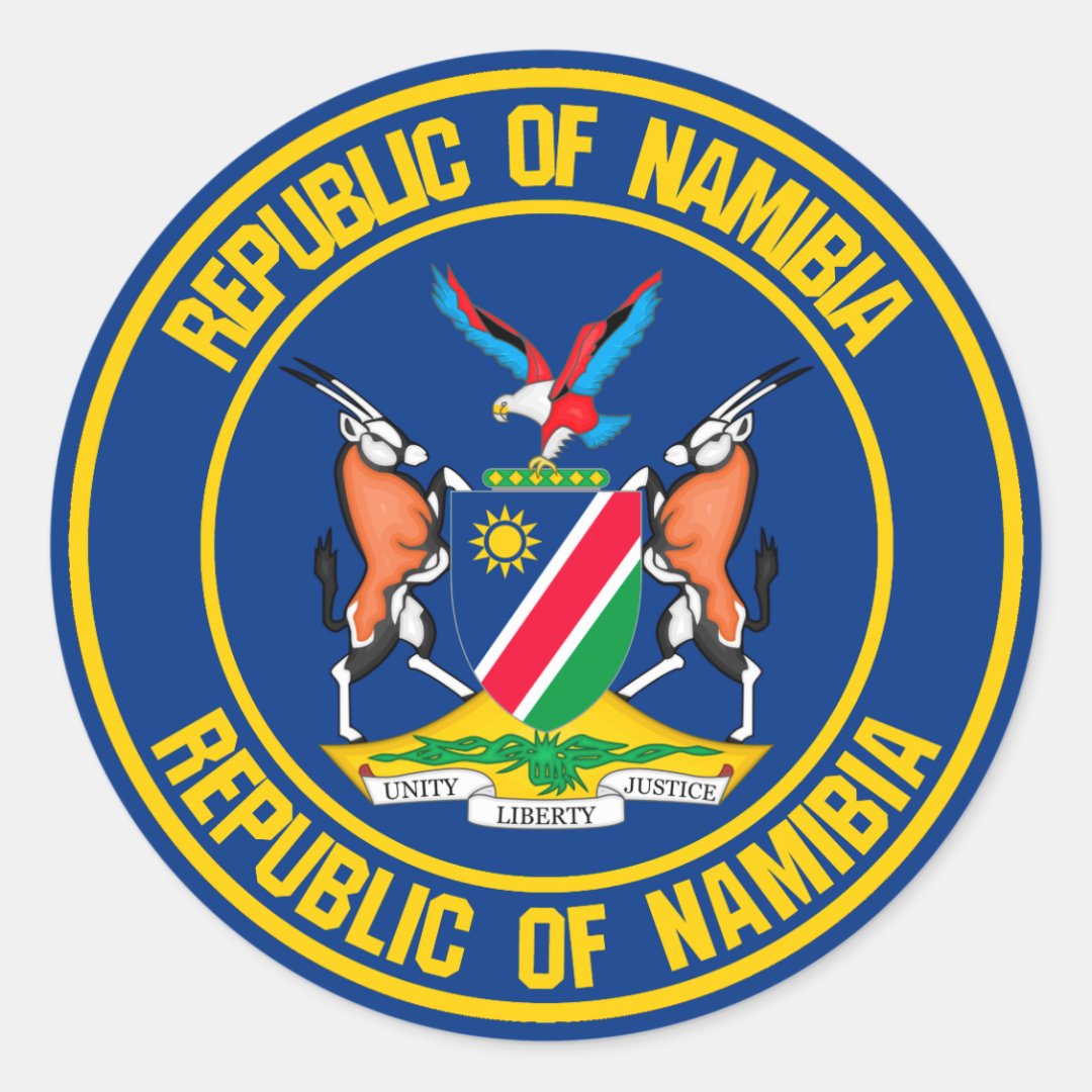 Namibia Round Emblem Classic Round Sticker | Zazzle