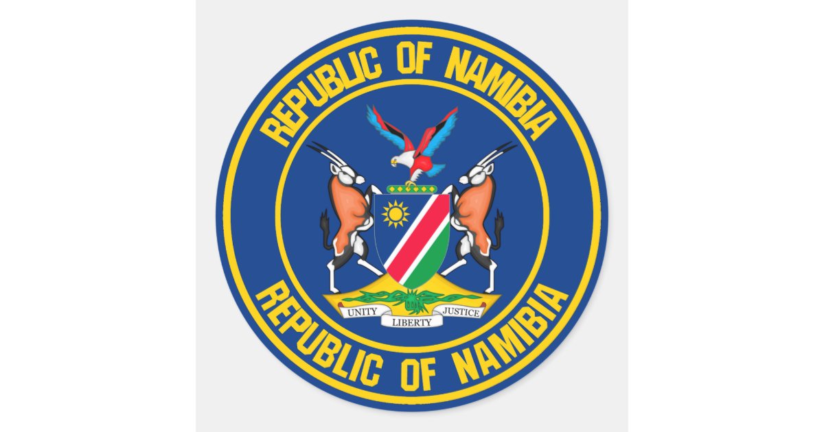 Namibia Round Emblem Classic Round Sticker | Zazzle
