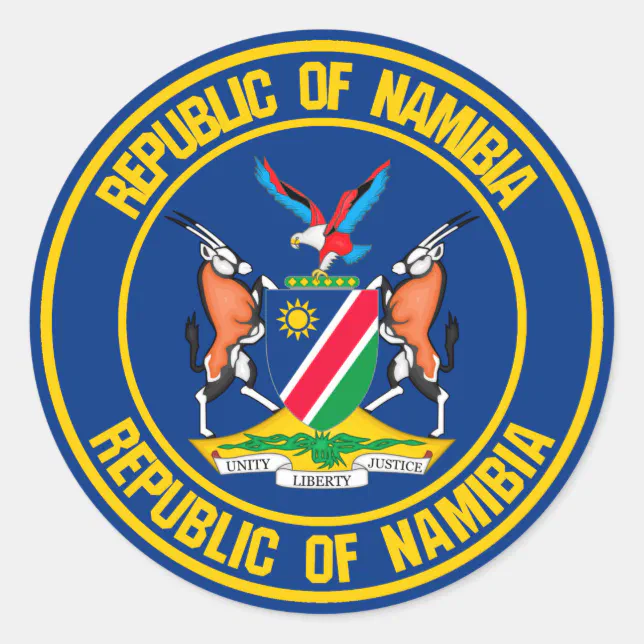 Namibia Round Emblem Classic Round Sticker | Zazzle