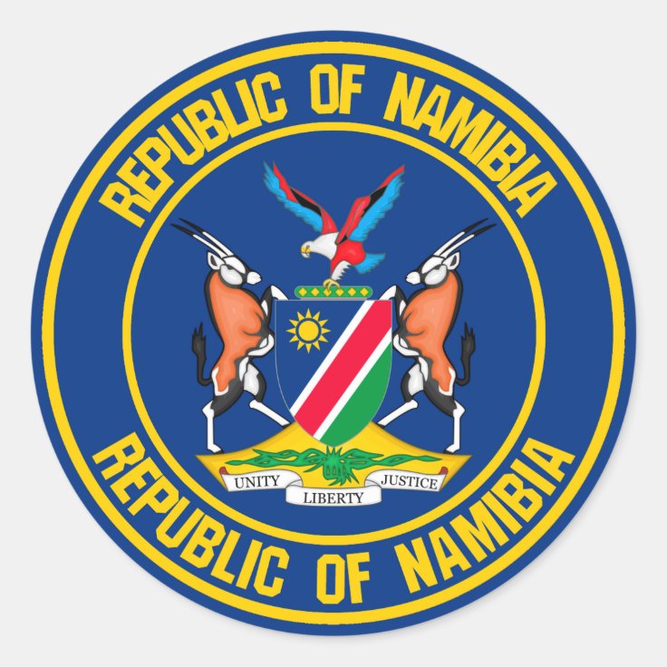 Namibia Round Emblem Classic Round Sticker | Zazzle