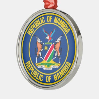 Namibia Round Emblem Metal Ornament | Zazzle