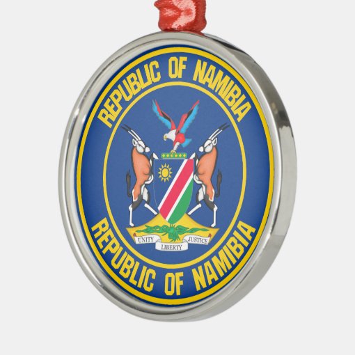 Namibia Round Emblem Metal Ornament | Zazzle