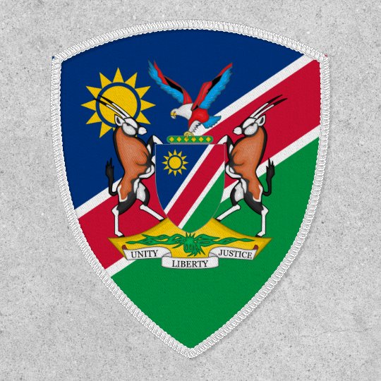 Namibian Flag & Coat of Arms, Flag of Namibia Patch | Zazzle.com