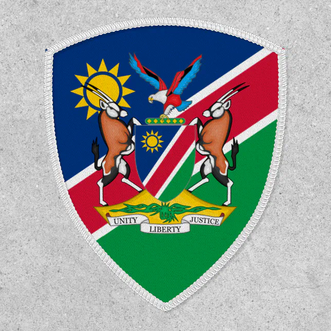 Namibian Flag & Coat of Arms, Flag of Namibia Patch | Zazzle