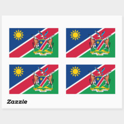 Namibian Flag & Coat of Arms, Flag of Namibia Rectangular Sticker | Zazzle