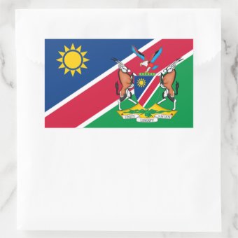 Namibian Flag & Coat of Arms, Flag of Namibia Rectangular Sticker | Zazzle