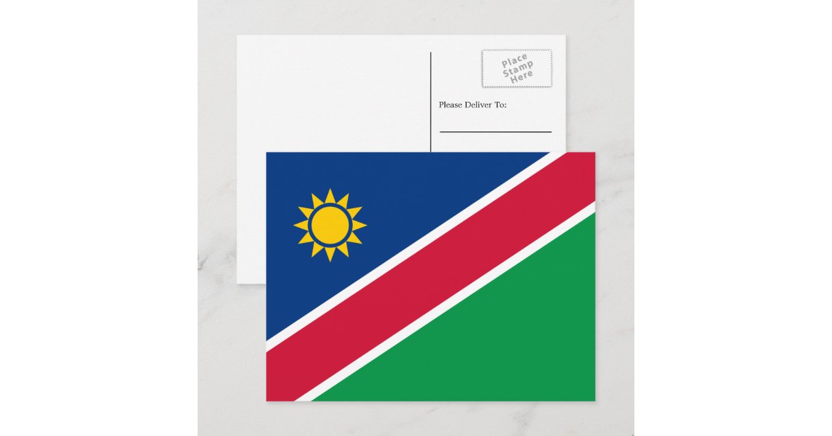 Namibian Flag, Flag of Namibia Postcard | Zazzle