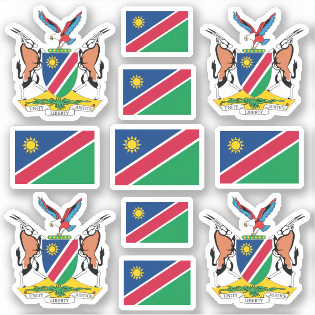 Namibian national symbols /Coat of arms and flag Sticker | Zazzle