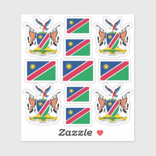 Namibian national symbols /Coat of arms and flag Sticker | Zazzle