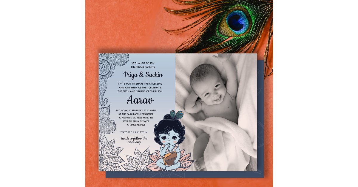 Namkaran Baby Naming Ceremony Invitation | Zazzle