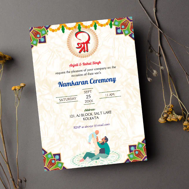 Namkaran Hindu Naming Ceremony Invitation | Zazzle