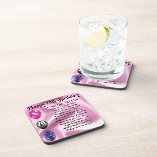 nan poem - 70th Birthday Coaster | Zazzle