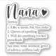 Nana Definition, Gift for Grandma Grandmother Sticker | Zazzle