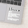 Nana Definition, Gift for Grandma Grandmother Sticker | Zazzle