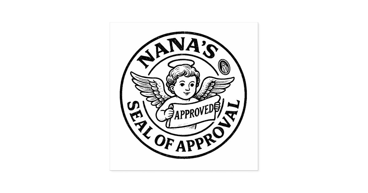 Nana’s Seal of Approval Cherub Catholic Rubber Stamp | Zazzle