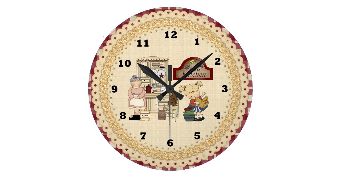 Nana's Kitchen cartoon wall clock | Zazzle.com