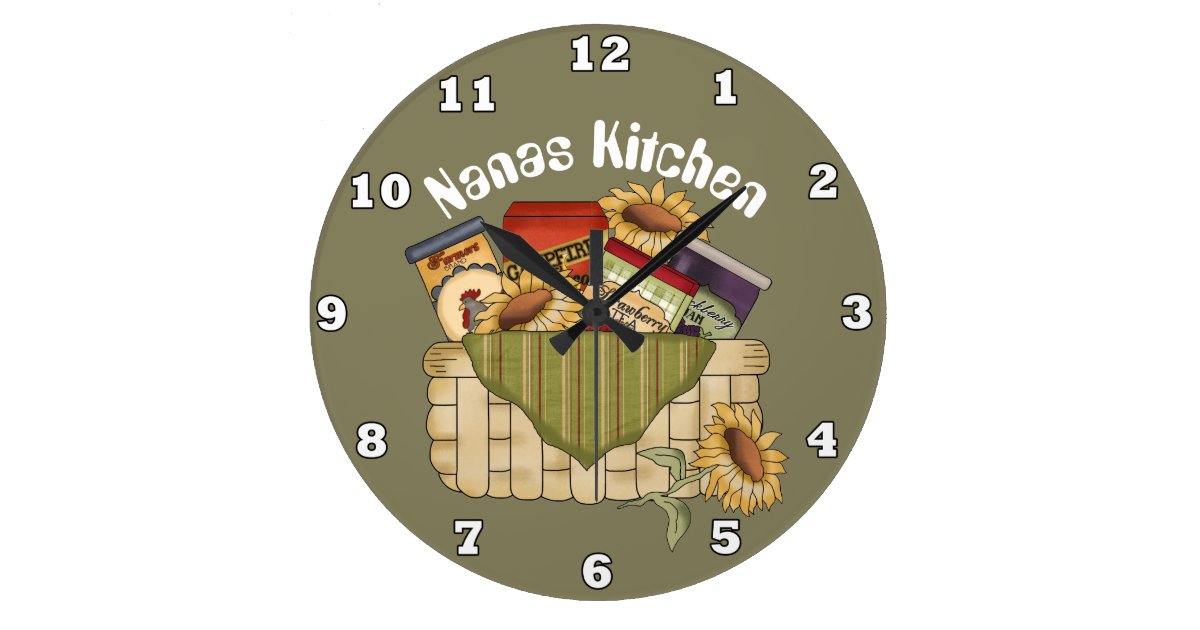 Nanas Kitchen fun food wall clock | Zazzle.com