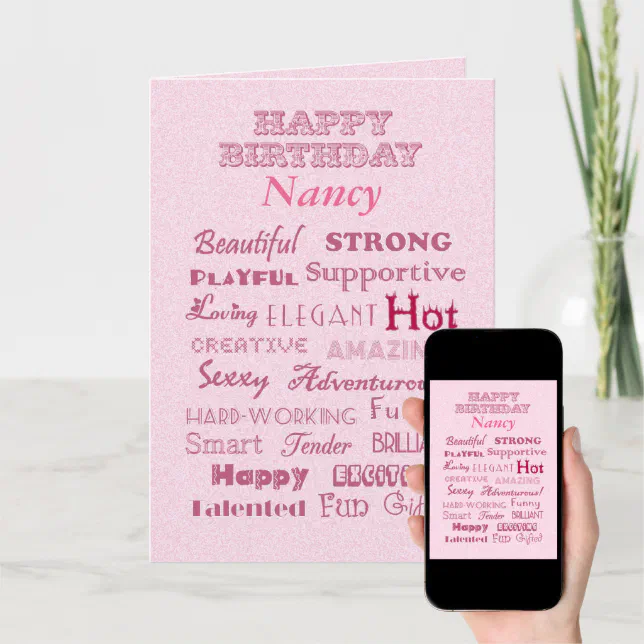Nancy Happy Birthday Words of Praise Card | Zazzle