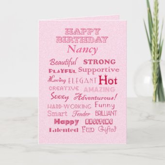 Nancy Happy Birthday Words of Praise Card | Zazzle