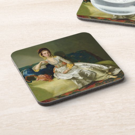Nancy Parsons in Turkish Dress, c.1771 (oil on cop Coaster | Zazzle
