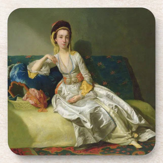 Nancy Parsons in Turkish Dress, c.1771 (oil on cop Coaster | Zazzle