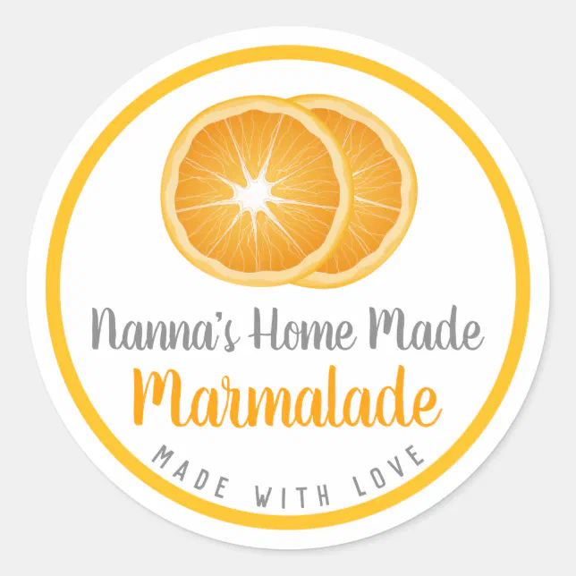 Nanna's Home Made Marmalade Classic Round Sticker | Zazzle