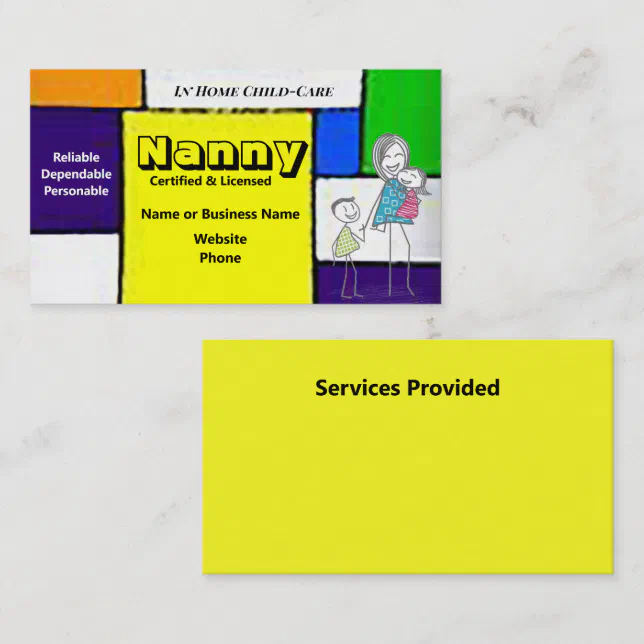 Nanny Business Card | Zazzle