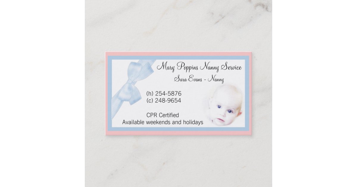 Nanny Business Card | Zazzle