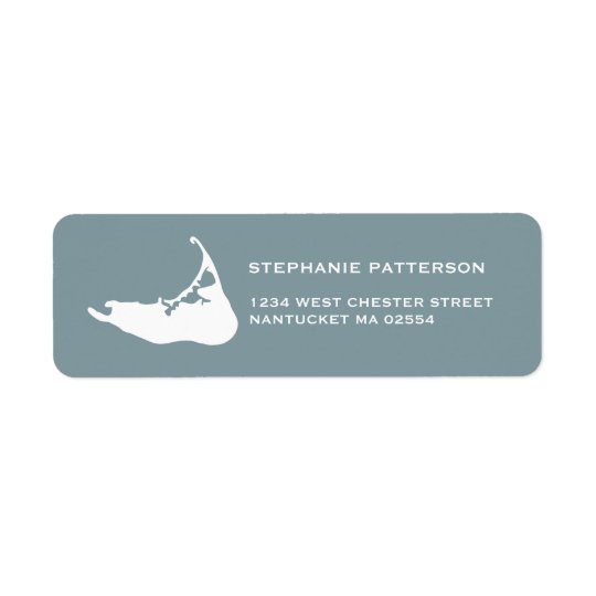 Nantucket Address Labels Map of Nantucket in Blue | Zazzle.com