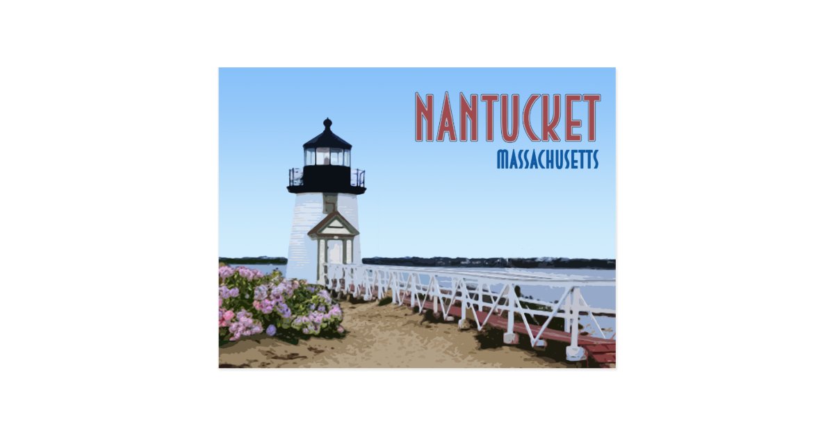 Nantucket Brant Point Lighthouse Massachusetts Postcard | Zazzle.com