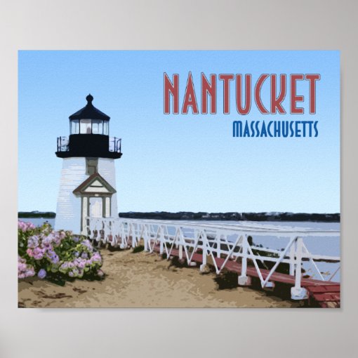 Nantucket Brant Point Lighthouse Massachusetts Poster | Zazzle