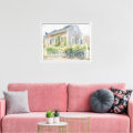 Nantucket Coastal Cottage with Flowers Watercolor Canvas Print | Zazzle