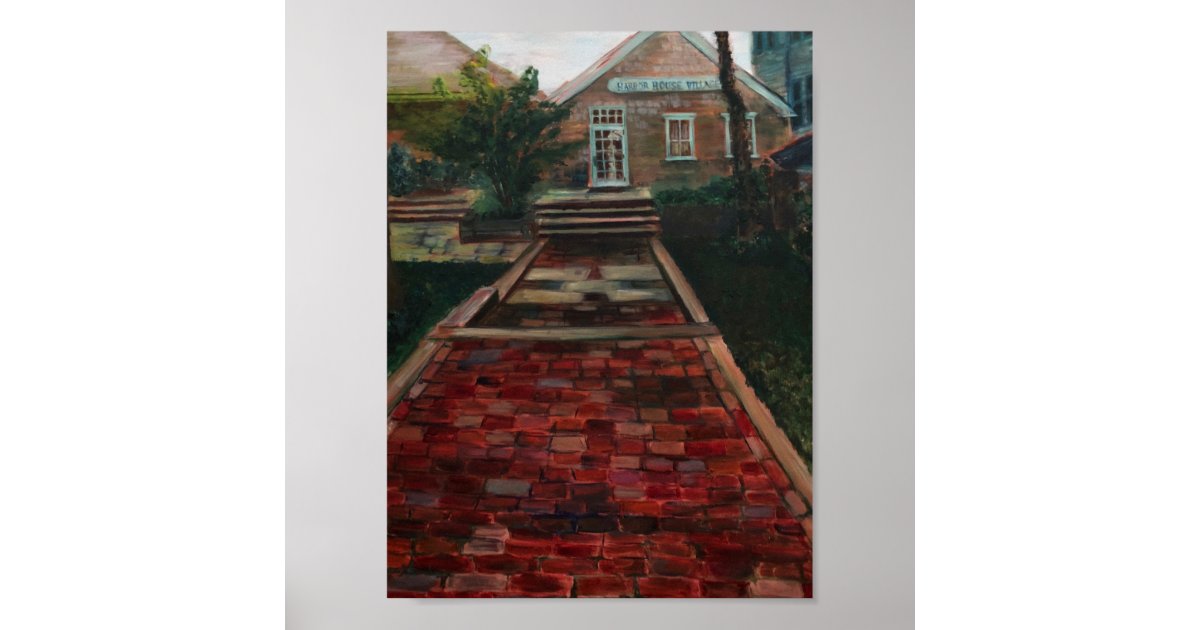Nantucket Harbor House Painting Poster | Zazzle