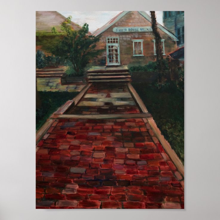 Nantucket Harbor House Painting Poster | Zazzle
