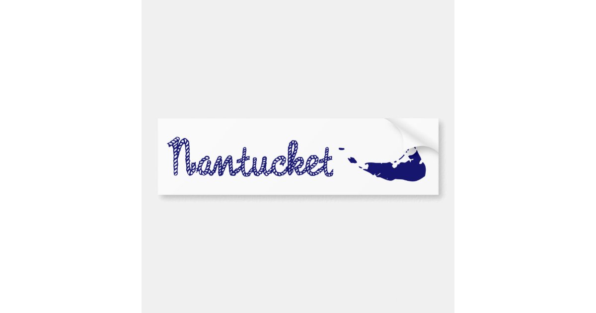 Nantucket Island Blue Bumper Sticker | Zazzle