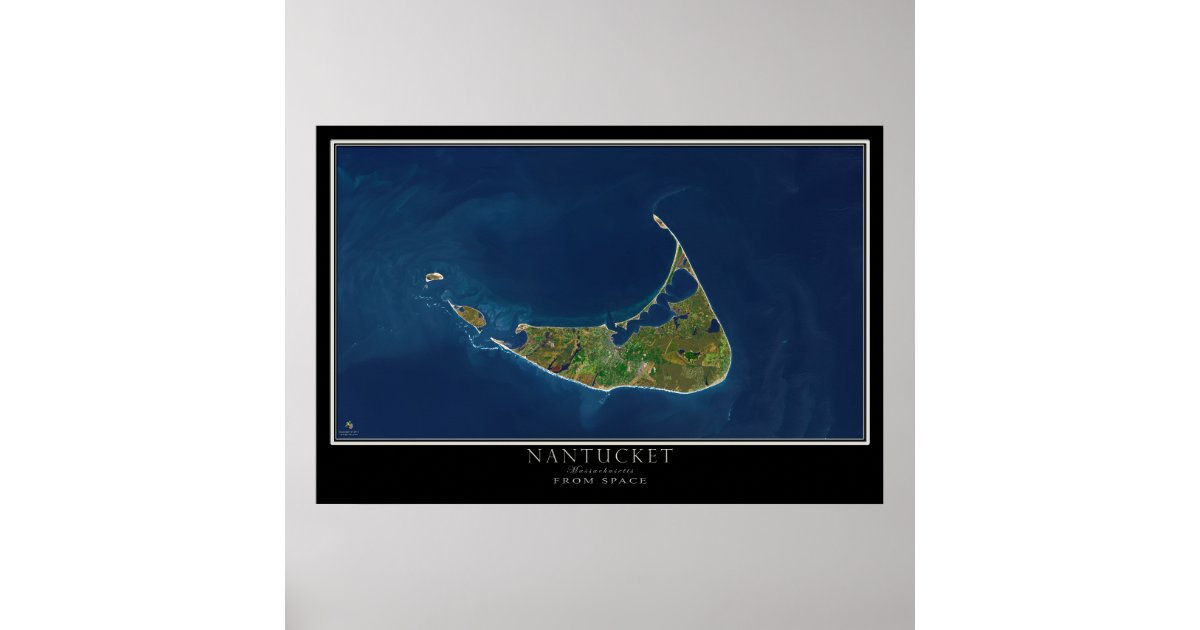 Nantucket Massachusetts Satellite Poster Map | Zazzle