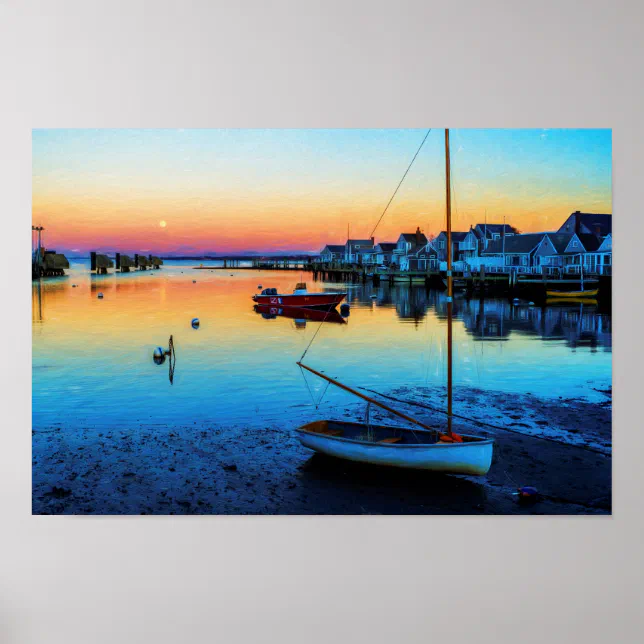 Nantucket Night Poster | Zazzle
