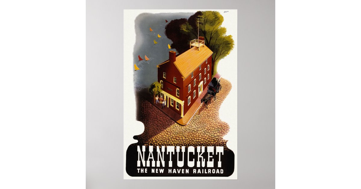 Nantucket Vintage Travel Poster | Zazzle