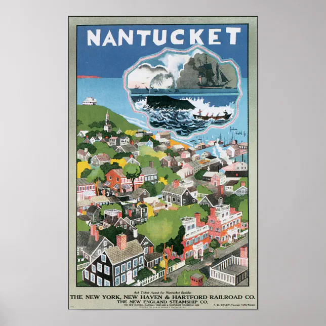 Nantucket Vintage Travel Poster | Zazzle
