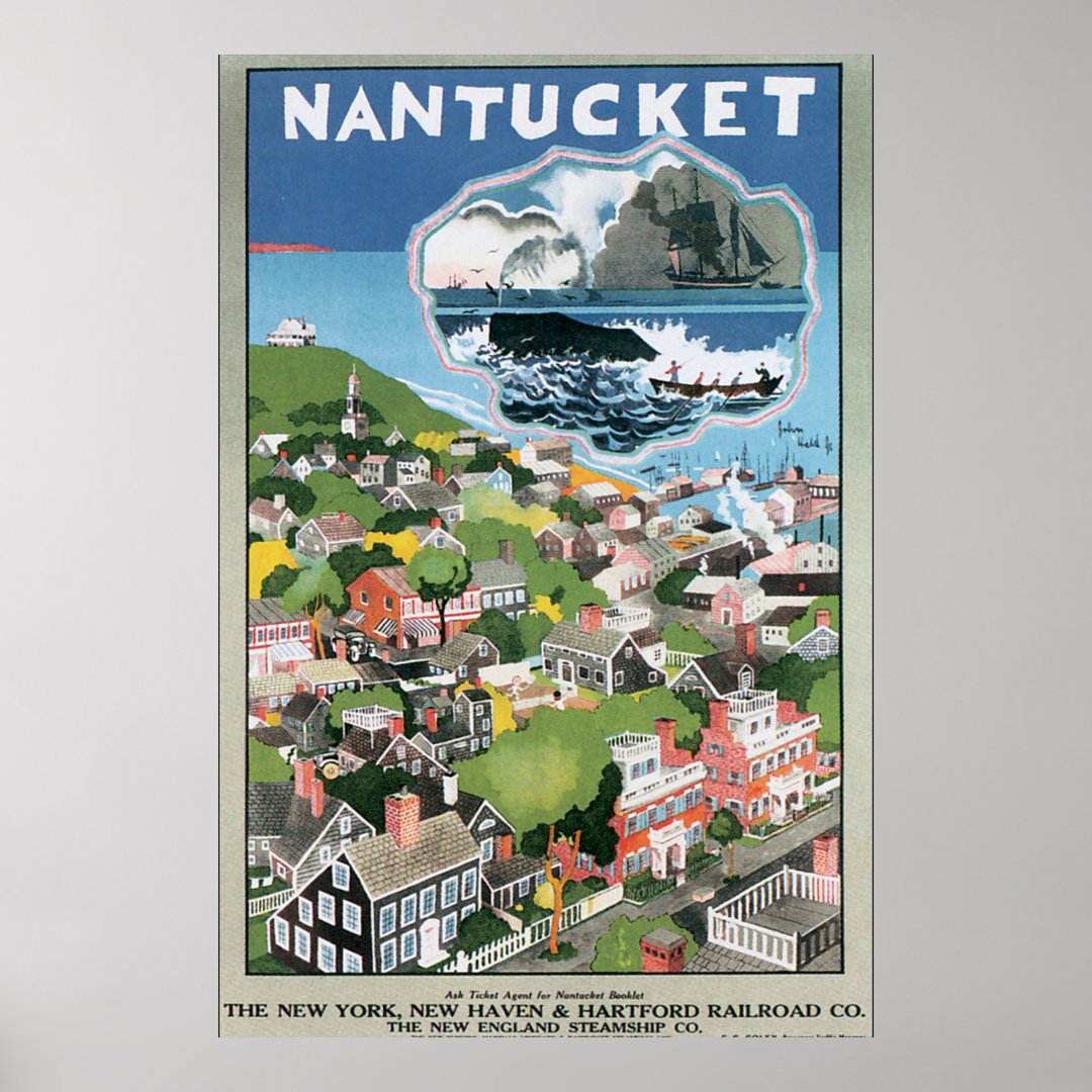 Nantucket Vintage Travel Poster Artwork | Zazzle