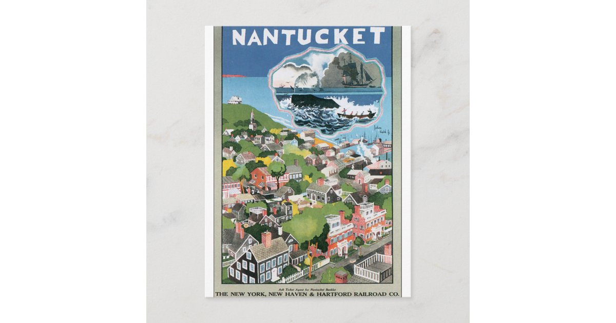 Nantucket Vintage Travel Poster Artwork Postcard | Zazzle