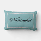 Nantucket Whale Nautical Pillow in Ocean Aqua Blue | Zazzle