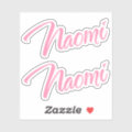 Naomi Decorative Name in Pink x2 Sticker | Zazzle
