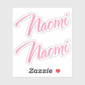 Naomi Decorative Name in Pink x2 Sticker | Zazzle