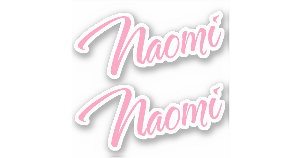 Naomi Decorative Name in Pink x2 Sticker | Zazzle