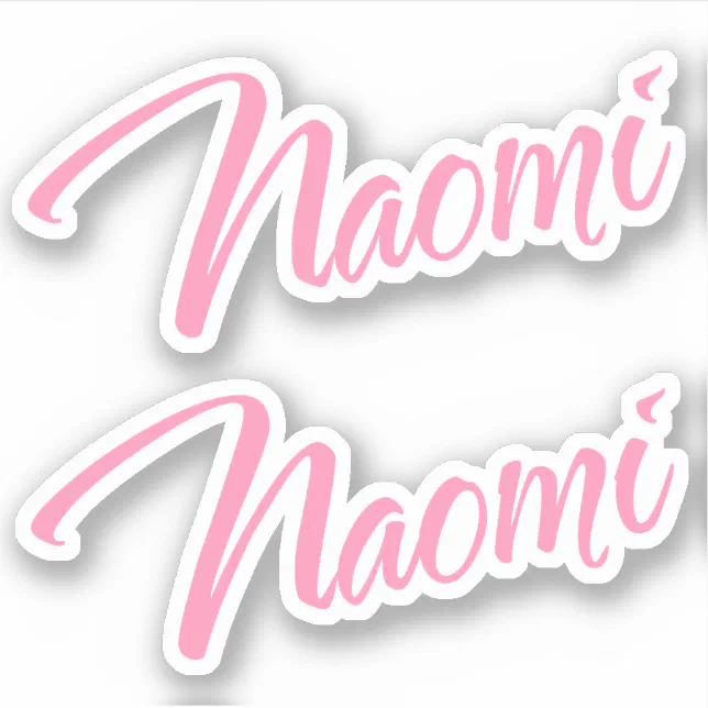 Naomi Decorative Name in Pink x2 Sticker | Zazzle