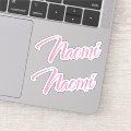 Naomi Decorative Name in Pink x2 Sticker | Zazzle