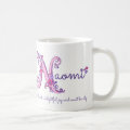 Naomi name meaning heart flower N monogram mug | Zazzle
