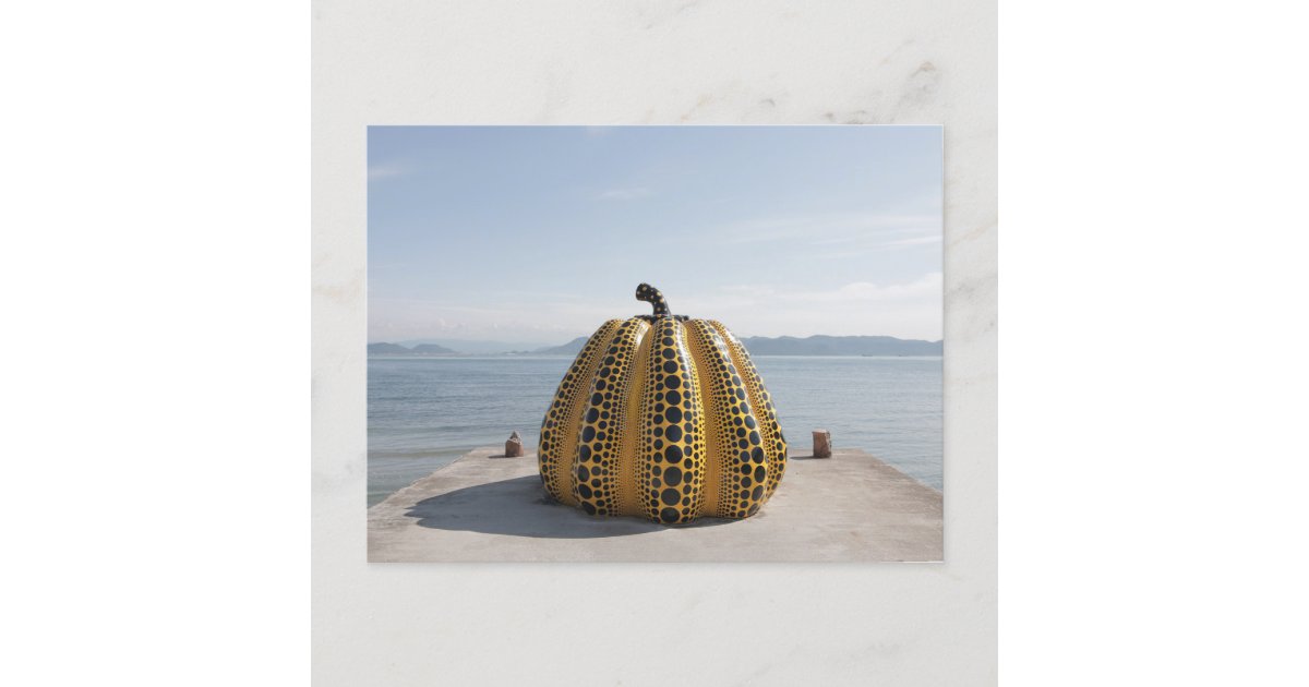 Naoshima Yayoi Kusama's yellow pumpkin Postcard | Zazzle